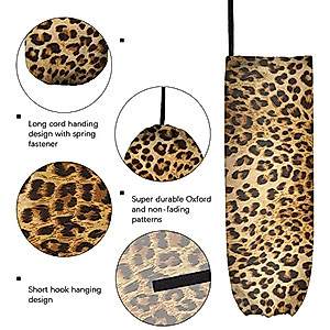 WAWEKMUZ Cute Plastic Bag Holder,Brown Leopard,Grocery Bags Dispenser,Shopping Bag Organizer,Gifts for Kitchen Decor