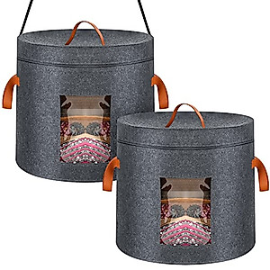 2 Pcs Hat Storage Box 17 x 10.3 Inches Stackable Round Brim Hats Case Foldable Clothes Storage Container Cowboy Hat Stuffed Animal Toy Organizer with Lid,shoulder Strap and Clear Window (2 Pieces)