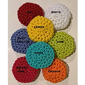 Handmade Knit Nylon Kitchen Scrubbers - Reusable - Sponge - Scouring Pad - Scrubbies - Pot Scrubbers - set of 2 - single layer