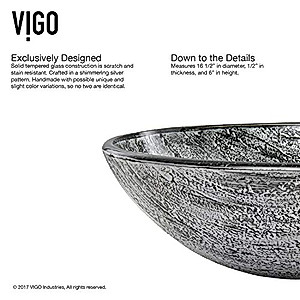 VIGO Titanium 16.5 inch Diameter Over the Counter Freestanding Matte Stone Round Vessel Bathroom Sink in Slate Grey - Sink for Bathroom VG07050
