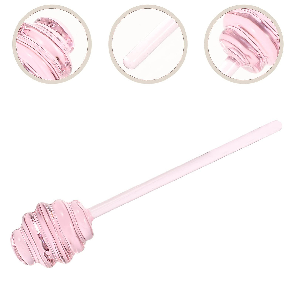 BESTonZON Honey Stirrer Honey Jar Dipper Honey Dipper Syrup Dippers Coffee Honey Twirler Kitchen Stirring Rod Honey Stick Cocktail Stirrers Multi-function Stirring Stick Glass Mix Honeycomb