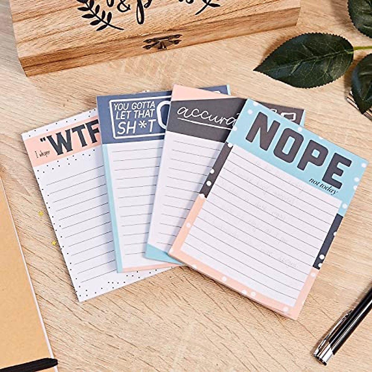 Paper Junkie to Do List Notepads with Fun Messages (4 Pack, 50 Sheets)