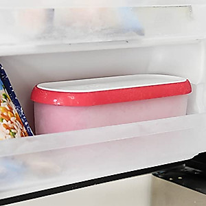 Ice Cream containers for homemade ice cream, Reusable Storage Freezer ice cream Container With Lids,2 Pack, BPA FREE, Dishwasher Safe Tub. Double Insulated, 1.5 Quart, Red and Burgundy , Non Slip Base, Stackable on Freezer Shelves.