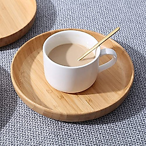cluzelar Bamboo Plates 7.5Inch Round Bamboo Plates Reusable Kids Dinner Plates Tableware Set of 3 Wooden Plates Lightweight Dishes Snack, Dessert, Unbreakable Classic Plates