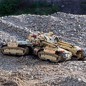 Mould King 20011 Technology MOC Building Block Tank, Remote Control Rechargeable Military Mammoth Tank, RC Tank Model Kits for Adult