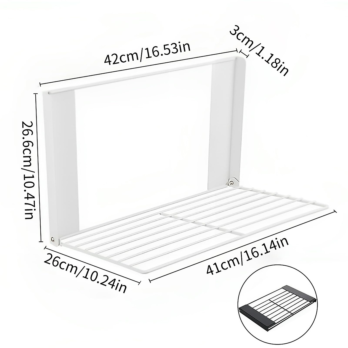 ROLIZOE Magnetic Multi-Purpose Organizer Shelf for Washing Machine Side Storage,Fridge Magnet Organizer Shelf,Towel Storage Rack for Bathroom, Laundry Room Magnetic Folding Shelf（White）