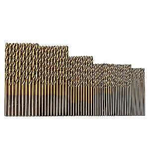 60PCS Mini Titanium Twist Drill Bit Set, HSS43 Fully Ground Micro Drill Bits for Wood, Metal,Plastic, Aluminum Alloy,Steels (3/64"-1/8")…