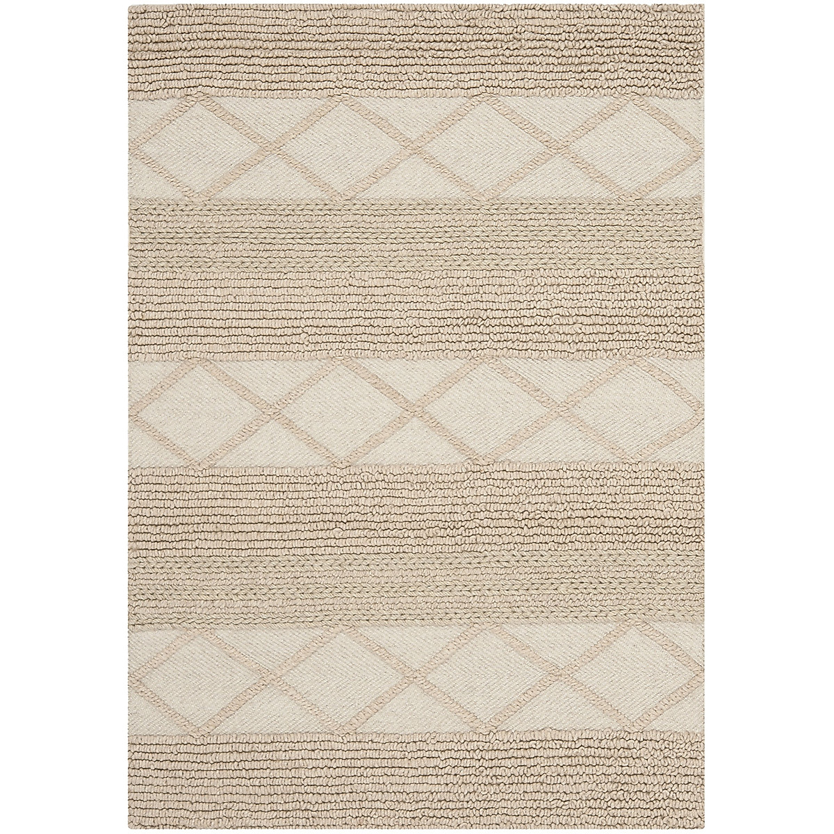 SAFAVIEH Natura Collection Accent Rug - 4' x 6', Beige, Handmade Wool, Ideal for High Traffic Areas in Entryway, Living Room, Bedroom (NAT217A)
