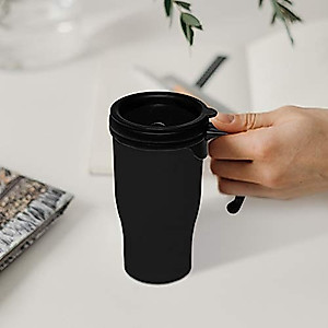 DISCOUNT PROMOS 14 oz. Insulated Plastic Travel Mugs - 10 pack - Black