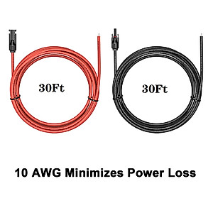 Bundle | Kohree 30 Feet 10AWG Solar Extension Cable with Kohree Solar Crimping Tool Kit for 2.5/4/6mm² Solar PV Wire