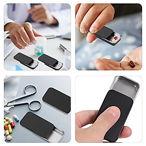 Hemoton 20pcs Rectangular Slide Top Tinplate Box Sliding Cover Push-Pull Tin Box Metal Tin Containers for Candies Jewelry Crafts Lip Balm Storage 50x25x10mm