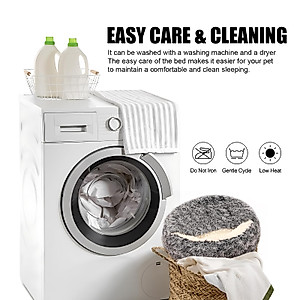 Calming Dog Beds & Cat Cave Bed with Hooded Cover,Washable Round Beds for Small Medium Pets,Anti-Slip Faux Fur Fluffy Coved Bed,Comfortable Warming Pet Bed (20 * 20inch,Grey)