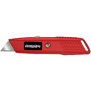 ALLWAY SLK Retractable Utility Knife with Steel Slider and 3 Blades