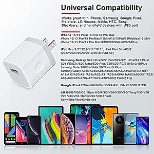 iPhone Charger Block, Plug in Phone Charger, Sicodo 4Pack Single Port USB Wall Charger Fast Charging Adapter Cube Box for iPhone 14 13 12 SE(2020) 11/11pro/XS/XS Max/XR,Samsung Galaxy S22/S21/S20,LG