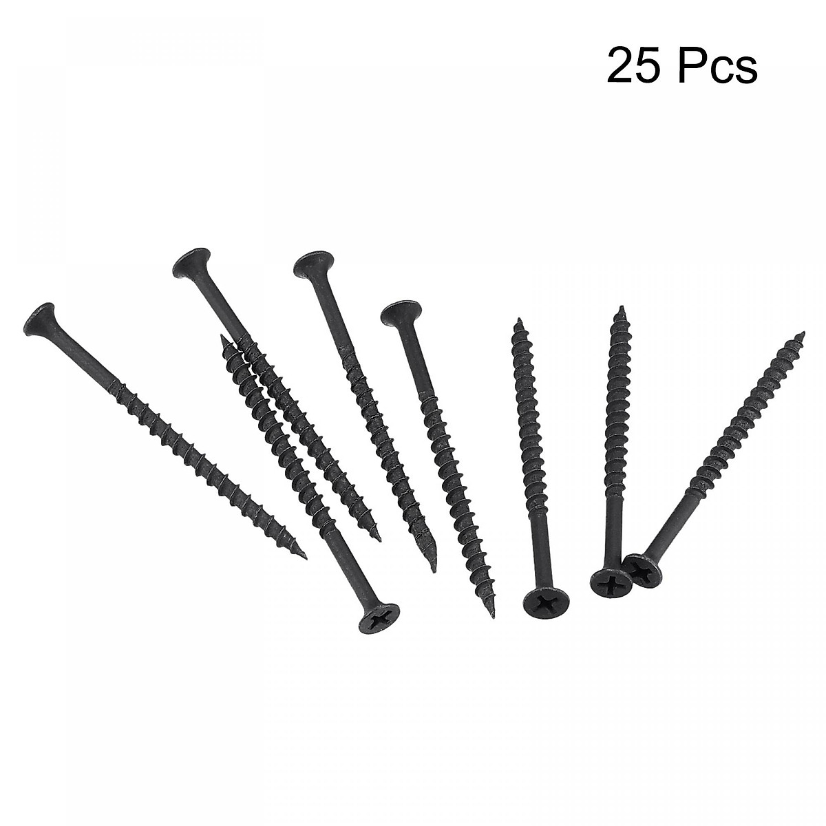 uxcell #8 x 2 3/4-Inch Wood Screws Phillips Flat Head Carbon Steel Self Tapping Screws Black 25pcs