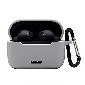 Silicone Case for TOZO NC2 in-Ear Detection Bluetooth Headphones,Premium Soft Skin Cover Shock-Absorbing,Anti-Scratch Protective Case with Keychain,Grey