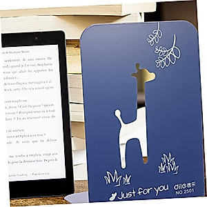 Operitacx 8 Pcs Book Stand Office Decor Office Bookshelf Desktop Decor Metal Bookstand Books Support Convenient Book Ends File Book Stands Study Book Organizer Crafted Book Stands Iron Blue