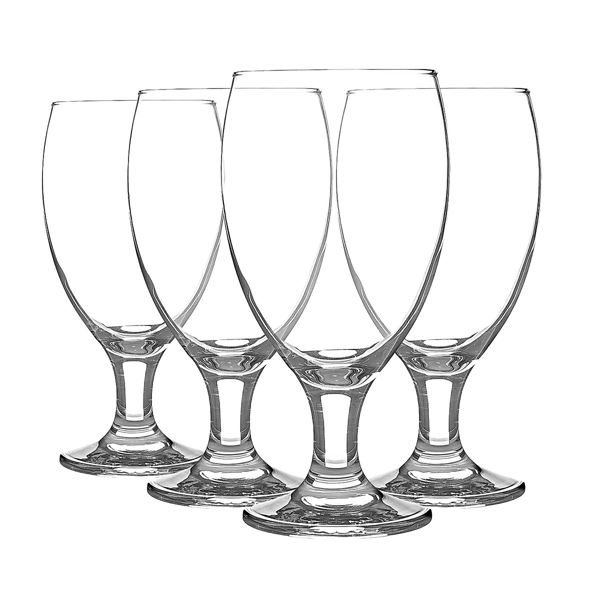 Rink Drink 4x Pint 590ml (20oz) Classic Tulip Beer Glasses Set - 'Empire' Range - Stemmed Snifter Drinking Lager Glass