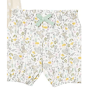 Amazon Essentials Disney | Marvel | Star Wars | Princess Baby Girls' Bloomer Shorts, Pack of 3, Bambi Nature, 18 Months