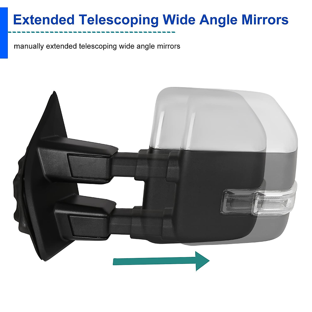 Spec-D Tuning Power Heated Temp Sensor+LED Signal Tow Mirrors Compatible with 2017-2019 Ford F250 Super Duty