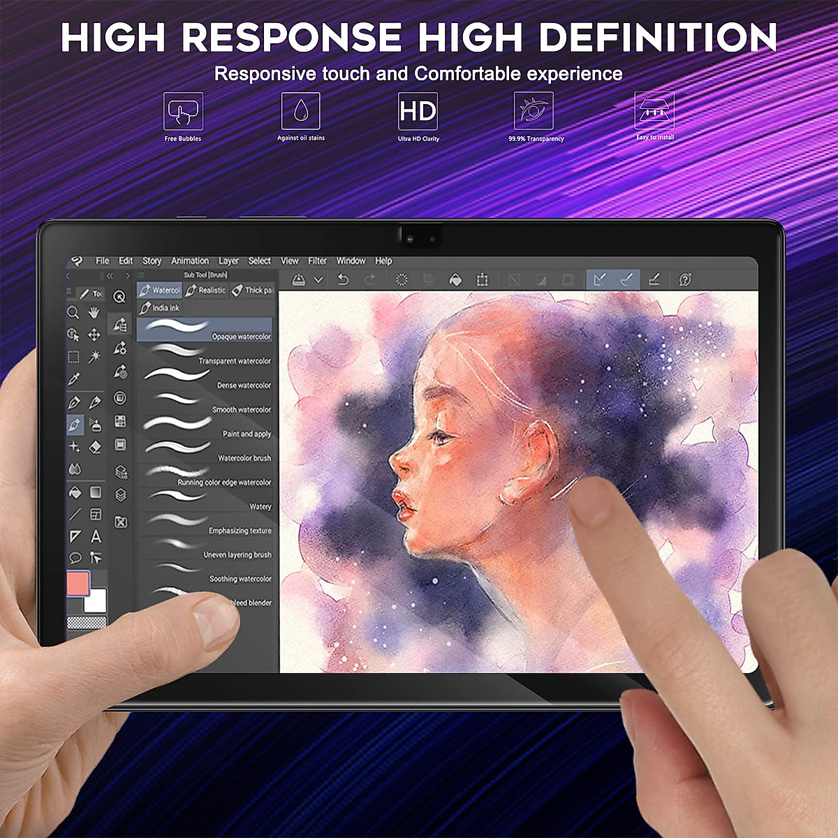 (2 Pack) Orzero Compatible for Samsung Galaxy Tab A8 10.5 inch 2021 Tempered Glass Screen Protector, 9 Hardness HD Anti-Scratch Full-Coverage Bubble Free (Lifetime Replacement)