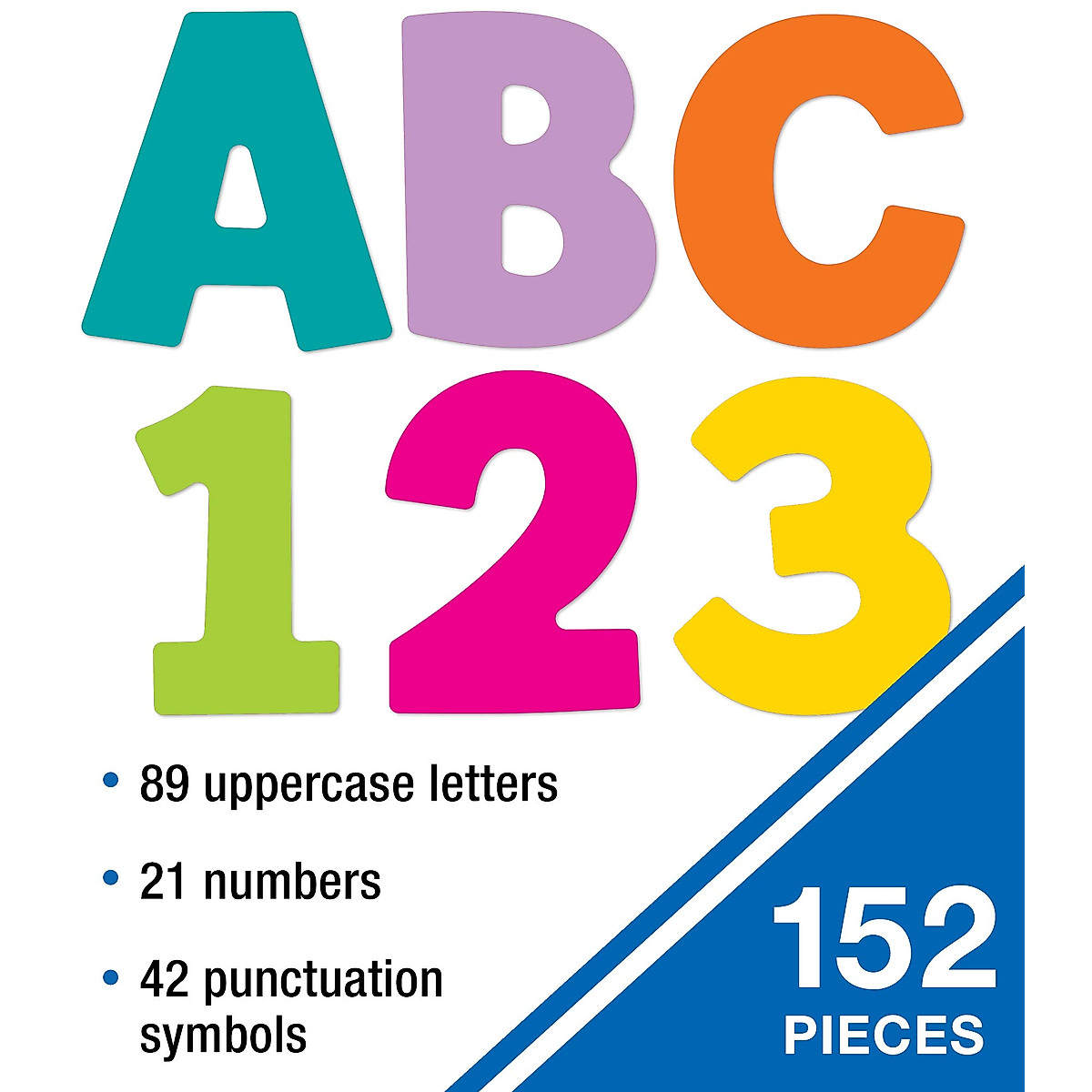 Carson Dellosa 4 In. Colorful Bulletin Board Letters For Classroom, Uppercase Alphabet Letters, Numbers, And Punctuation Cutouts, Colorful Letters For Bulletin Board (152 Pcs.)