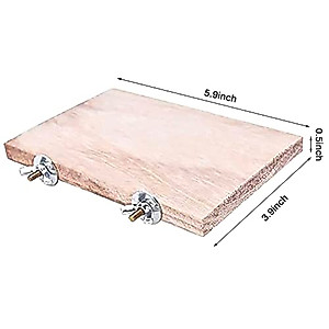 CoscosX 3Pcs Pet Parrot Bird Cage Perches Square Wooden Stand Platform Budgie Toys Bird Tree Perches for Parakeets