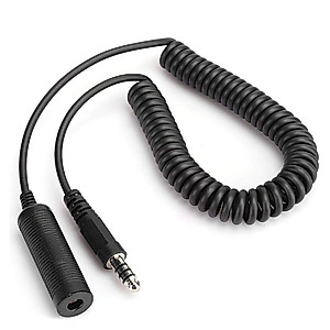 Headphone Extension Line,Coiling Type U-92A/U to U-174/U Helicopter Military Headphone Extension Cable,Used to Expand Standard Military Mono U-174/U Plugs to Connect Helicopters or Military Rad