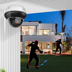 Funxwe 8MP 4K UHD 5X Optical Zoom 2.4G 5G Dual WiFi PTZ Security Wireless IP Camera Motion Detection Auto Tracking Ceiling Dome Waterproof