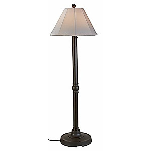 Patio Living Concepts 56097 Malibu Outdoor Floor Lamp with Resin Body and Natural Canvas Sunbrella Shade Cover