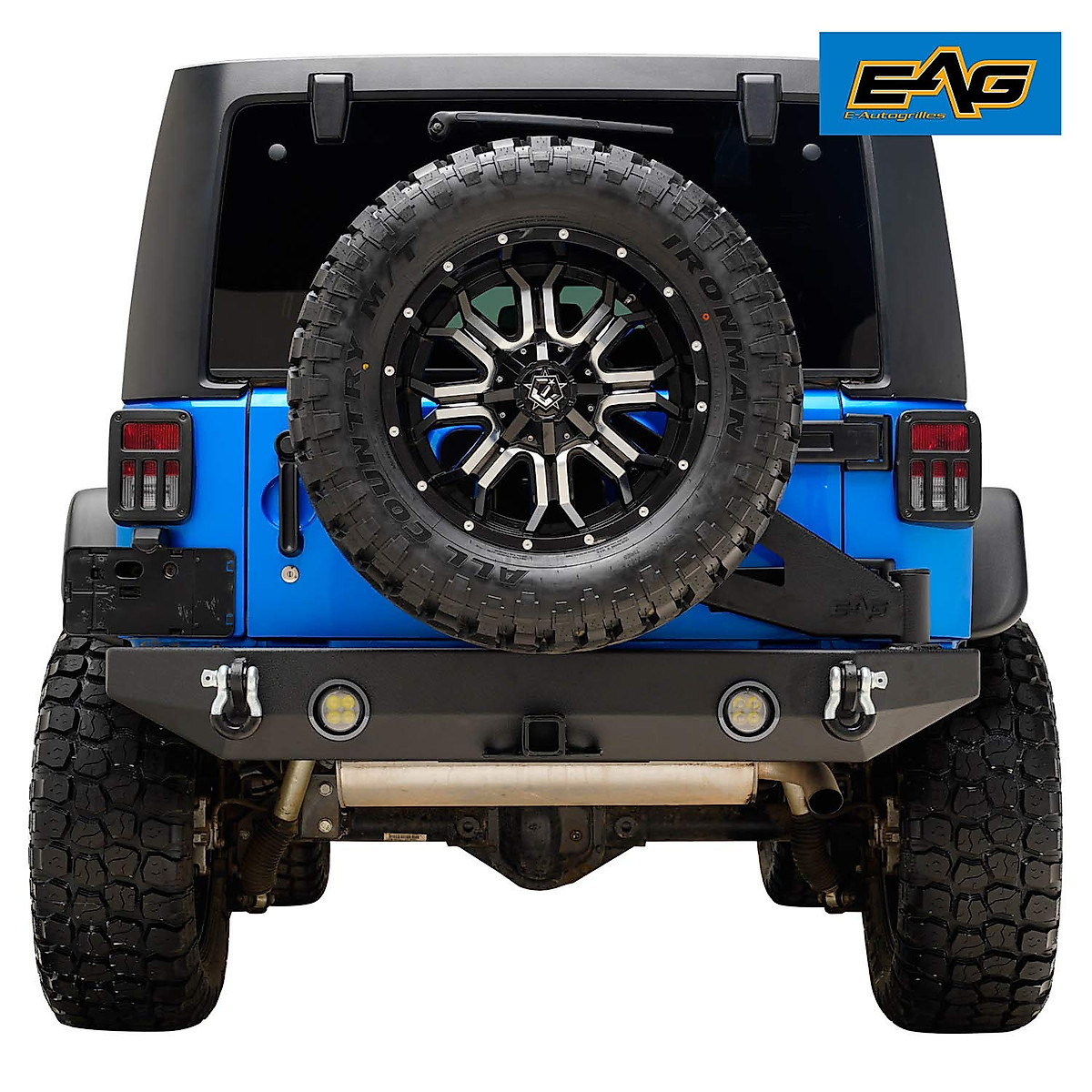 EAG Rear LED Bumper with Tire Carrier W/Linkage Fit for 07-18 Wrangler JK