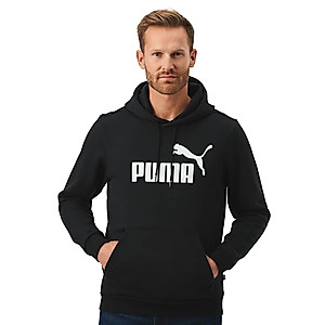PUMA Men's Essentials Logo Fleece Hoodie (Available, Cotton Black, 3X-Large Big Tall