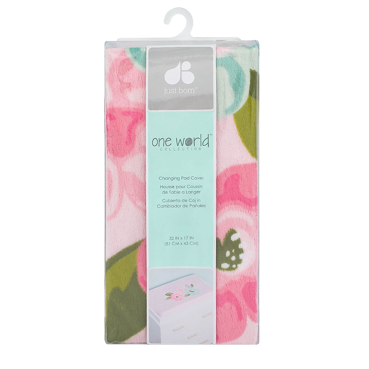 Just Born One World Collection Changing Pad Cover - Blossom