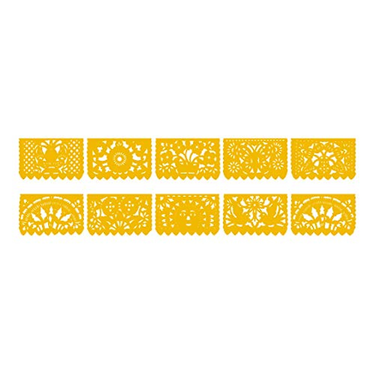 Yellow Party Decorations Papel picado Banners for Fiestas, Weddings, Birthdays, Bridal Showers and Baby Showers, Made from Tissue Paper WS65