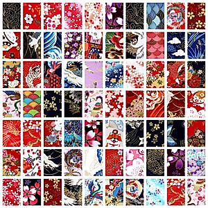 70 Pcs Japanese Jelly Cotton Fabric Patchwork Roll, 2.55 Inch Cotton Fabric Quilting Strips Roll up Jelly Fabric Patchwork Cotton Fabric for Quilters and Sewing DIY Crafts