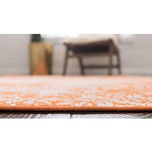 Unique Loom Sofia Collection Area Rug - Grand (7' 10" x 10' Rectangle, Orange/ Ivory)