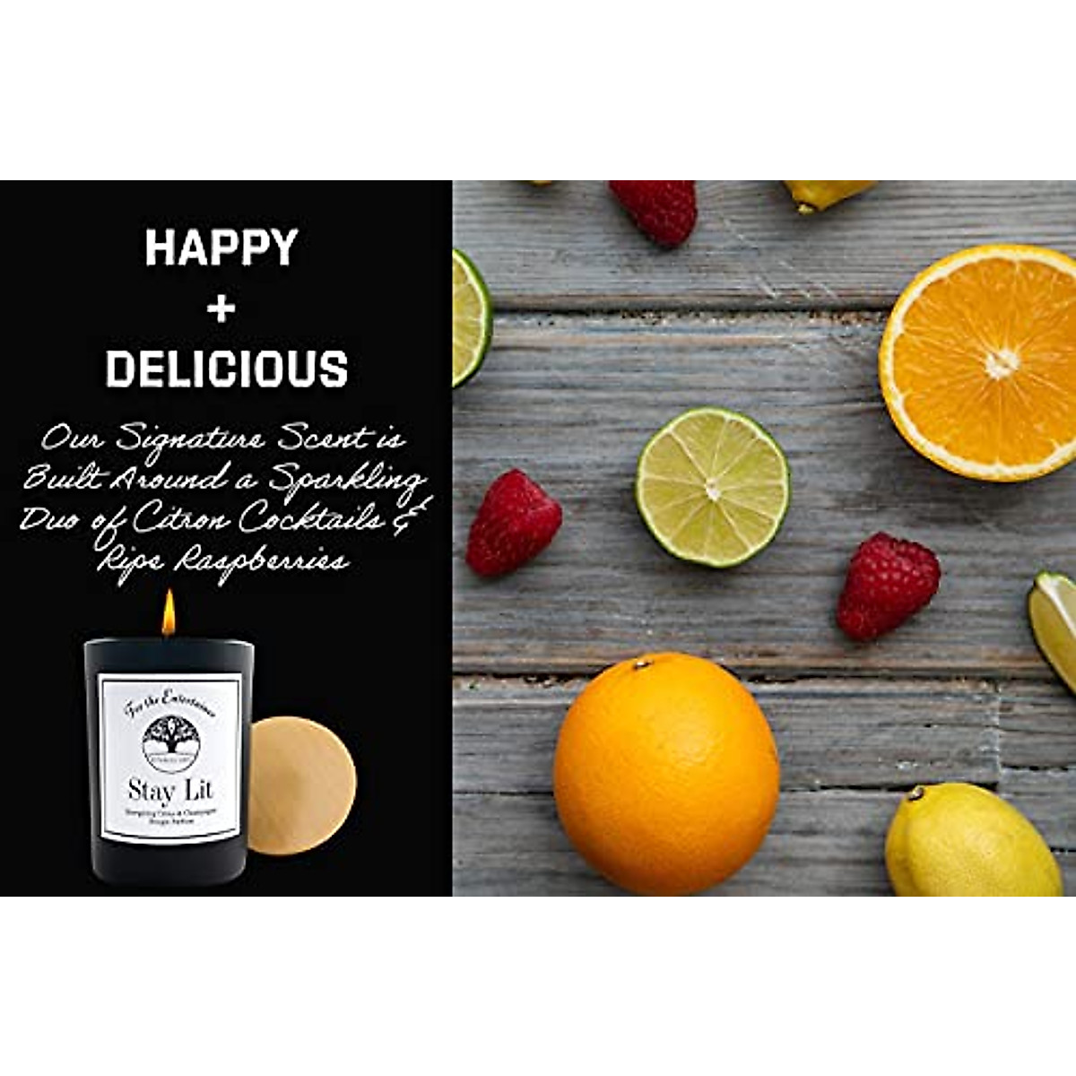 Stay Lit - Citrus & Champagne Scent, Natural Soy Wax Candle, Funny Witty Gift Box for Women Girlfriend Men, Luxury Long Lasting, Aromatherapy, Gag, Joke, Hostess, New Home, House Warming Present, 9 oz