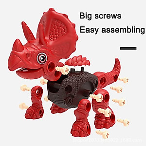 HB Direct Educational Take Apart Dinosaur Toys w/Dino Electric Drill for Ages 3-7, Construction Dinosaur Building Toy, Dinosaur Screwdriver Toy with Drill for Kids, Build a Dinosaur Take Apart Toys