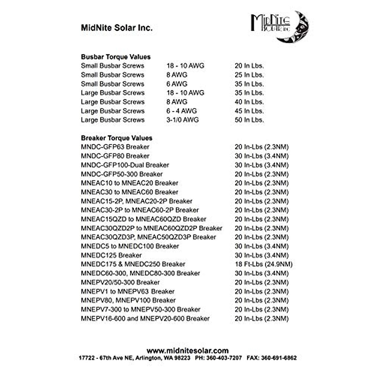 MidNite Solar MNEPV40 Circuit Breaker 150VDC 40A 1-Pole