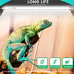 REPTITRIP T5 10.0 UVB Reptile Light with 24W Fixture, Adjustable Brightness, 23-Inch UVB Light for Reptiles, for Bearded Dragon Desert-Dwelling Reptiles