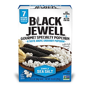 Black Jewell Gourmet Microwave Popcorn, Simply Sea Salt, 10.5 Ounces (Pack of 6)