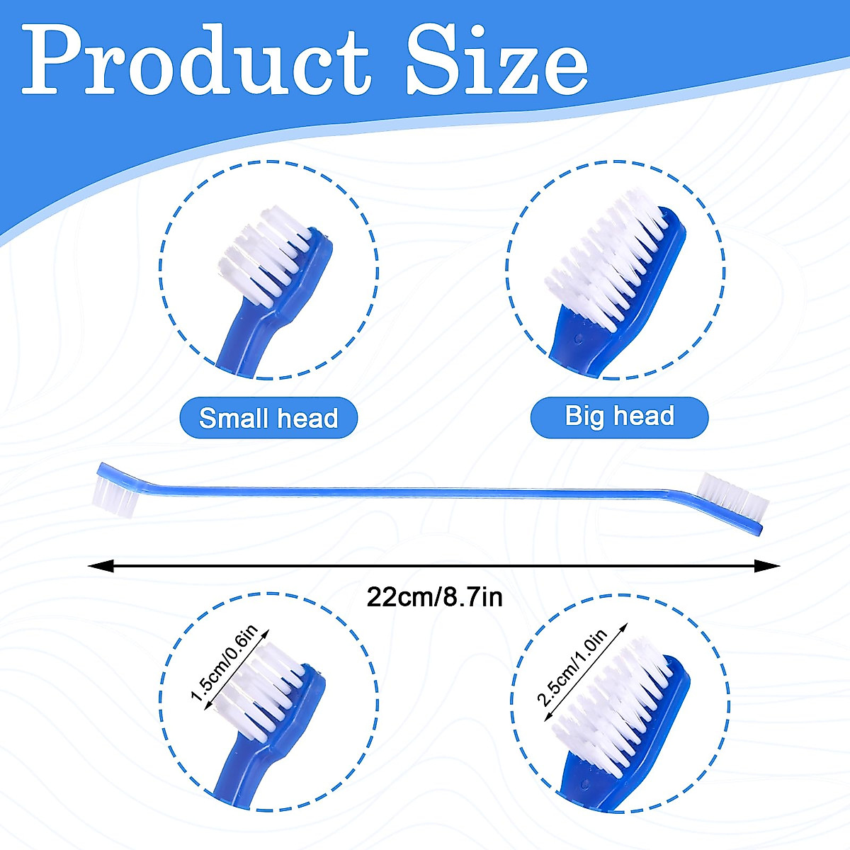 Mozeat Lens Dog Toothbrush Set of 8 Double Headed Pet Dog Toothbrush for Small to Large Dogs Cat Toothbrush to Clean pet Teeth Dog Tooth Brushes, Easy Teeth Cleaning & Dental Care