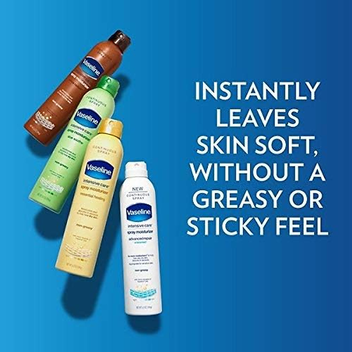 Vaseline Intensive Care Spray Moisturizer, Aloe Soothe Spray Lotion Moisturizer for Dry Skin with Micro-Droplets of Vaseline Lotion (Pack of 2, 6.5 Oz Ea)