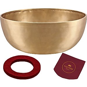 Bronze Singing Bowl with Felt Ring and Cover, Energy Series — MADE IN INDIA — For Meditation, Yoga and Sound Healing Therapy, 2-YEAR WARRANTY