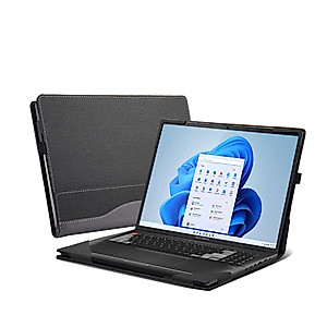 VEVOOD Laptop Cover for MSI Creator Z16 case| ThinkPad T16 Laptop | Vivobook Pro 16X Laptop 16” OLED M7600 M7601 N7600 N7601Z | PU Leather Inside Pocket Case (Gray)