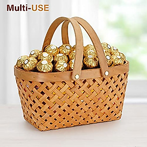 Small Woochip Wicker Baskets, Baskets for Gfits Empty, Picnic Baskets, Easter Basket, Baskets for Collecting Egss, Kids Toys, Holloween, Christmas - Honey