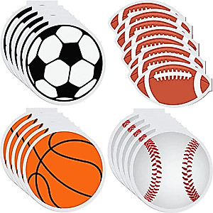 24 Sets Mini Sport Ball Notepads, Football Soccer Baseball Basketball Notepads, Sports Theme Notepad Party Decorations for Kids Boys Party Supplies Favor