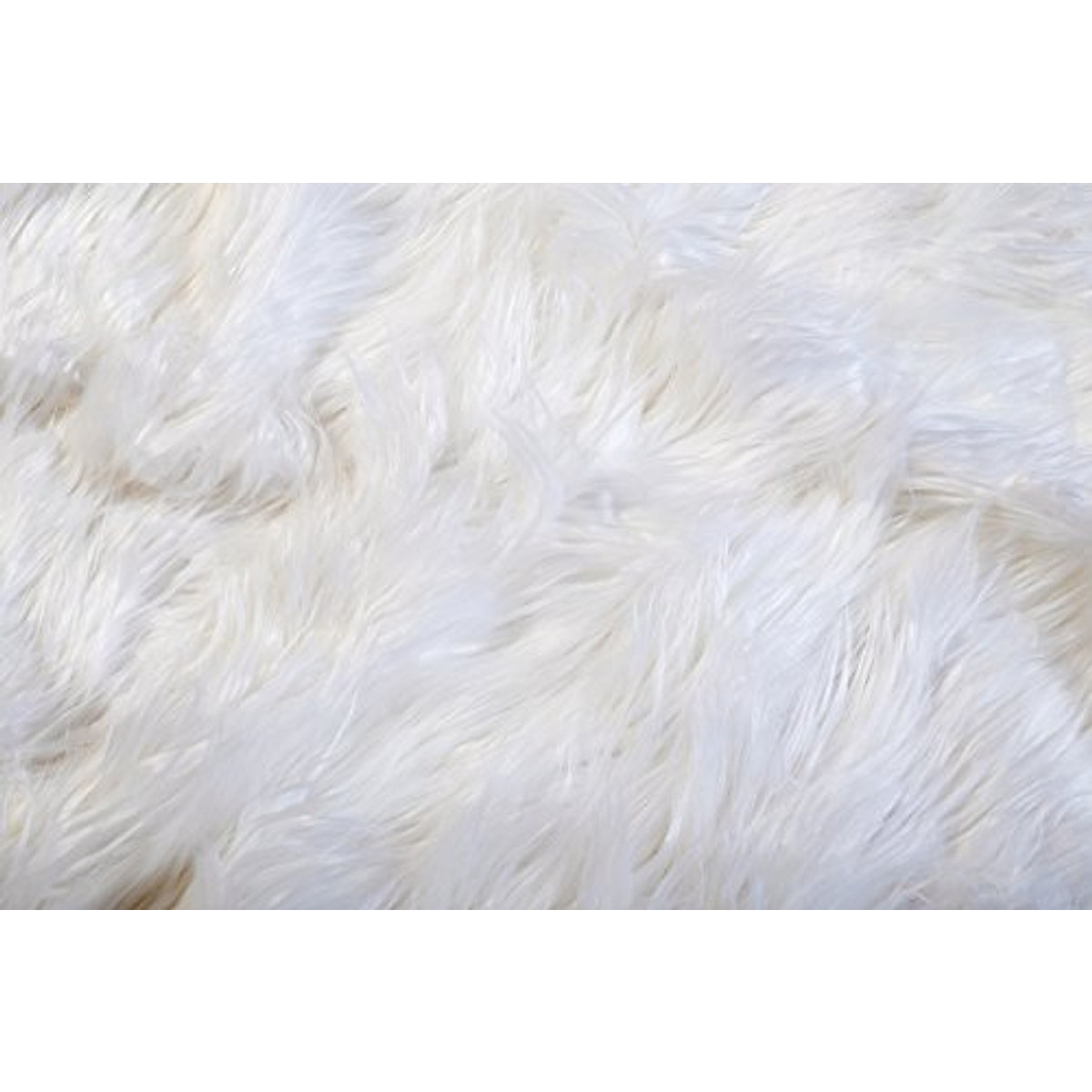 Luxury Fluffy Faux Fur Throw Blanket, Mongolian Long Hair White 50" x 60"