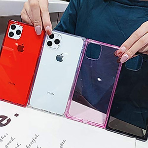 Tzomsze iPhone 11 Pro Max Clear Case, Square 11 Pro Max Cases Reinforced Corners TPU Cushion,Crystal Clear Slim Cover Shock Absorption TPU Silicone Shell for iPhone 11 Pro Max 6.5 inches (2019)-Clear