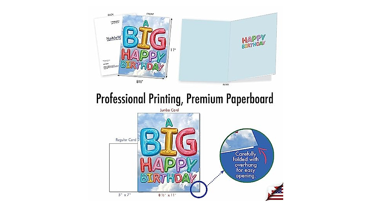 Jumbo Happy Birthday Card by NobleWorks – Celebrate Big!